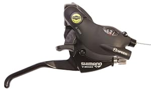 SHIMANO FULLY BLACK Bike/Cycle BRAKE/GEAR RIGHT SHIFTER 8 speed V-BRAKE ...