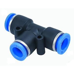 MettleAir MTE 3/8-1/4-1PK Push to Connect Tee T Reducer Union Fitting, 3/8" OD - 1/4" OD: Push ...