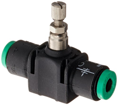 Legris 7772 04 00 Nylon Air Flow Control Valve, Inline, Bi-Directional, External Screw, 5/32" or ...