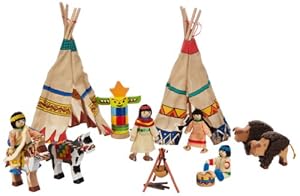 Amazon.com: Native American Indian Family Set with TeePees and ...
