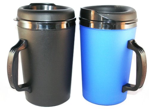 Find 2 ThermoServ Foam Insulated Coffee Mugs 34 oz (1)Blue & (1)Black in Topeka, Kansas, US, for ...