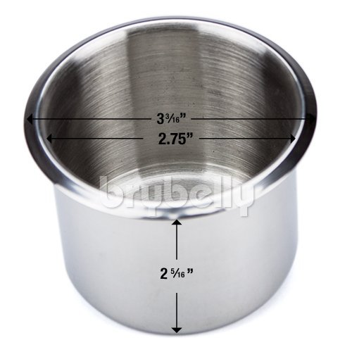 Brybelly Single Stainless Steel Drop In Cup Holder Small Vehicles brybelly-single-stainless-steel-drop-in-cup-holder-small-vehicles