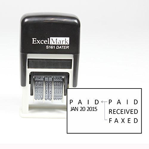 ExcelMark Self-Inking Mini Date & Message Stamp - S161 (Black - Want It All