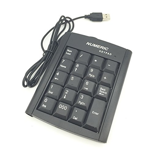 Pasow Mini USB 19 Key Number Numeric Keypad Keyboard USB Port Accounting Keyboard For Laptop ...