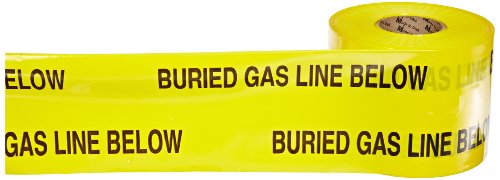 Mutual 17783 Polyethylene Non Detectable Underground Gas Line Marking Tape, 4.5 mil Thickness ...