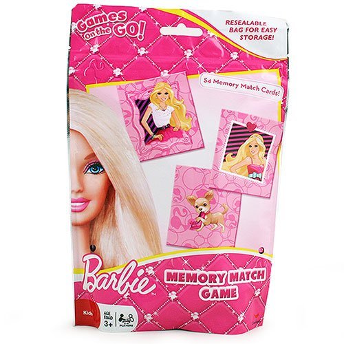 Barbie Memory Match Game in Resealable Pouch W/54 Memory Match Cards ...