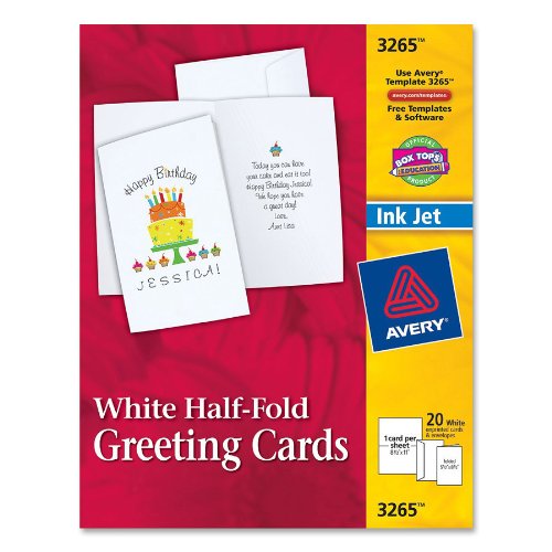 Avery Half Fold Greeting Cards For Inkjet Printers 5 5 Inches X 8 5 