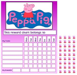 Peppa Pig good behaviour reward task chart with reusable stickers ...