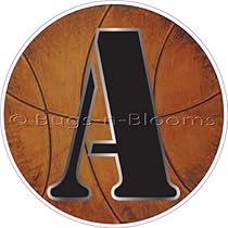 "A" Basketball Alphabet Letter Name Wall Sticker (5 1/2" Diameter ...