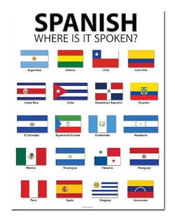 Amazon.com: Spanish Speaking Countries - 20" x 26" - Classroom Poster ...