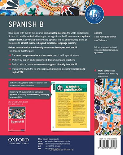IB Spanish B: Course Book: Oxford IB Diploma Program Arts Entertainment ...