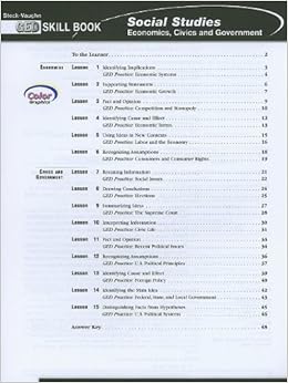 GED Skill Books: Workbook Social Studies: Economics, Civics, Government: STECK-VAUGHN ...