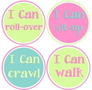 Amazon.com : Mumsy Goose Baby Girl Milestone Stickers I Can Roll Over ...
