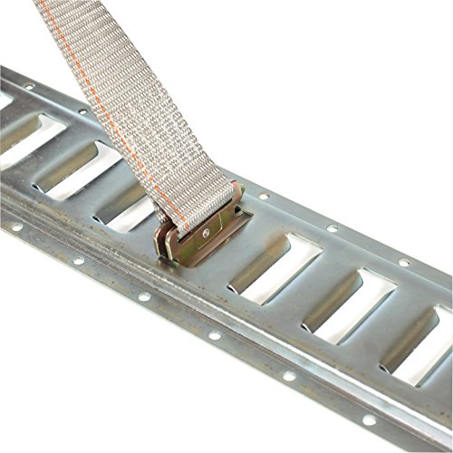 2" x 16' Durable Ratcheting Strap Cargo TieDown for E Track, Heavy Duty Grey Polyester Tie-Down ...