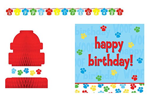 Buy Paw Print Birthday Party Supply Pack - Paw Print Honeycomb ...