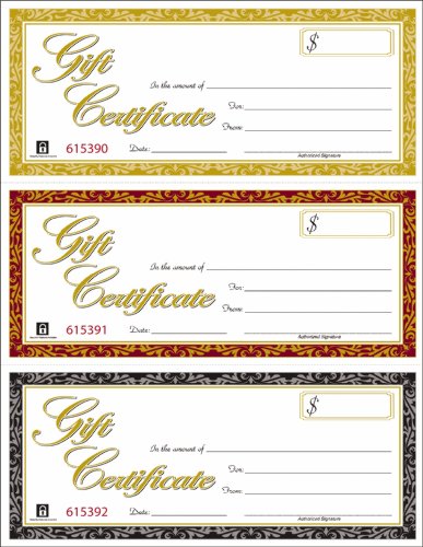 Adams Gift Certificates Laser Inkjet Compatible 3 Up 30 Per Pack 