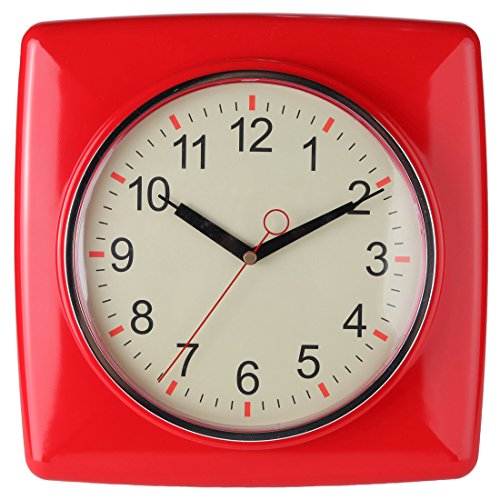 Lily s Home Square Retro Kitchen Wall Clock Large Dial Quartz