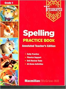 Treasures Grade 1 Spelling Practice Book Annotated Teacher's Edition ...