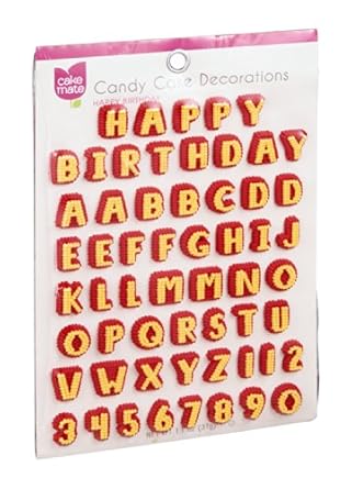 Amazon.com: Cake Mate Alphabet Cake Decoration Candy Card, 14 Ounce ...