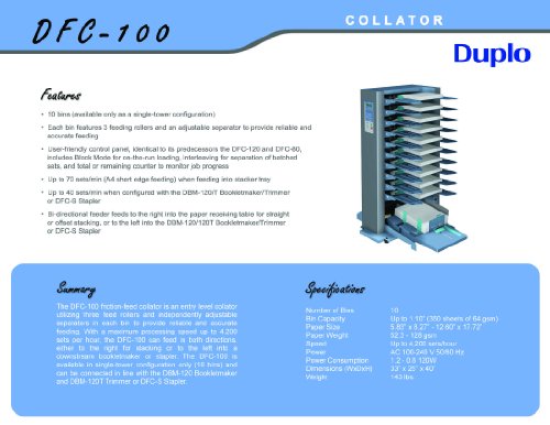 Duplo Dfc 100 10 Bin Collator Individual Feed Rollers Adjustable | Desertcart Seychelles