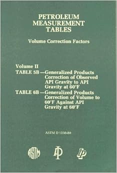 Petroleum Measurement Tables (Volume Correction Factors) Volume 2: 9780893640231: Amazon.com: Books