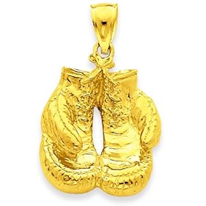 14K Gold Boxing Gloves Charm Boxer Sports Pendant | Just Classy Jewelry