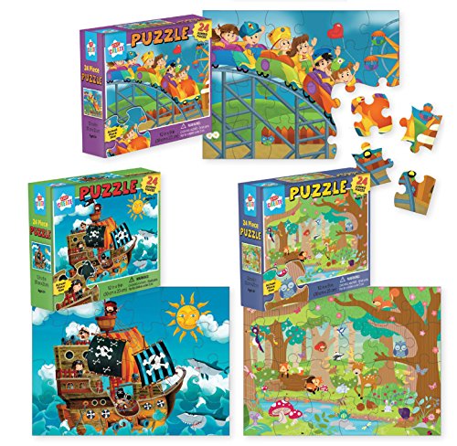 Three 24 Jumbo Piece Jigsaw Puzzle Set for Kids Ages 3+ - Jigsaw ...