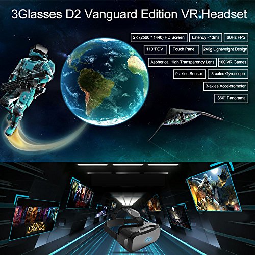 価格比較 Docooler 3Glasses D2 VR ヘッドセット 仮想現実 VRメガネ VRゲーム 没入型 3D映画 5.5inch TFT-LCD 2K高精細画面 HDMI＆USB ...