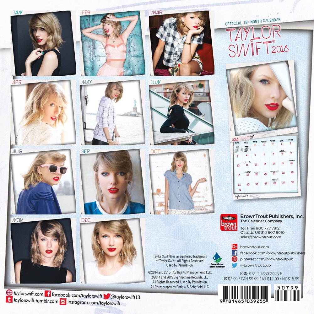 Taylor Swift 2016 Calendars! - Taylor Swift - FOTP
