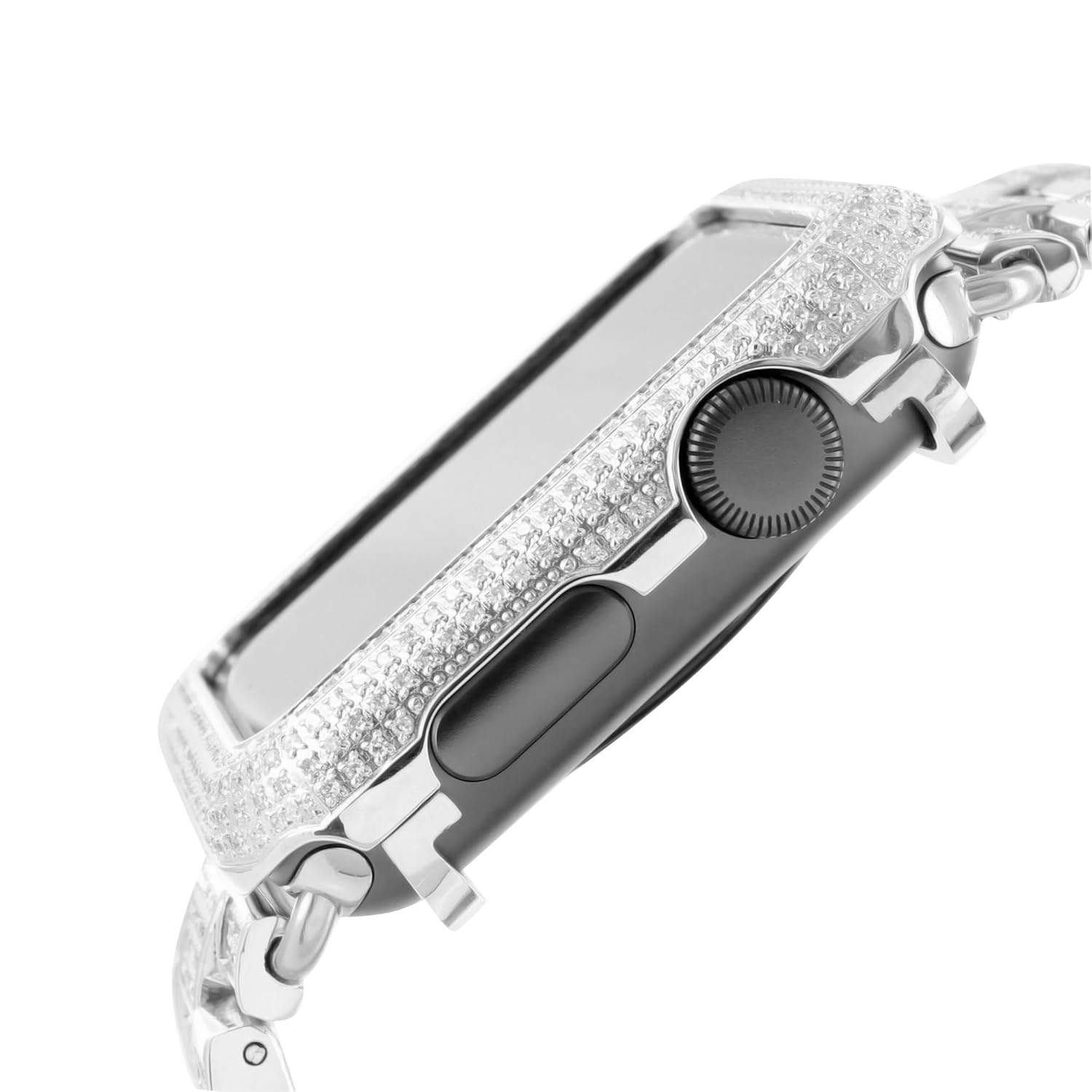 White Gold Finish Diamond Apple Watch SPORT 42 MM Stainless Steel 6 0 