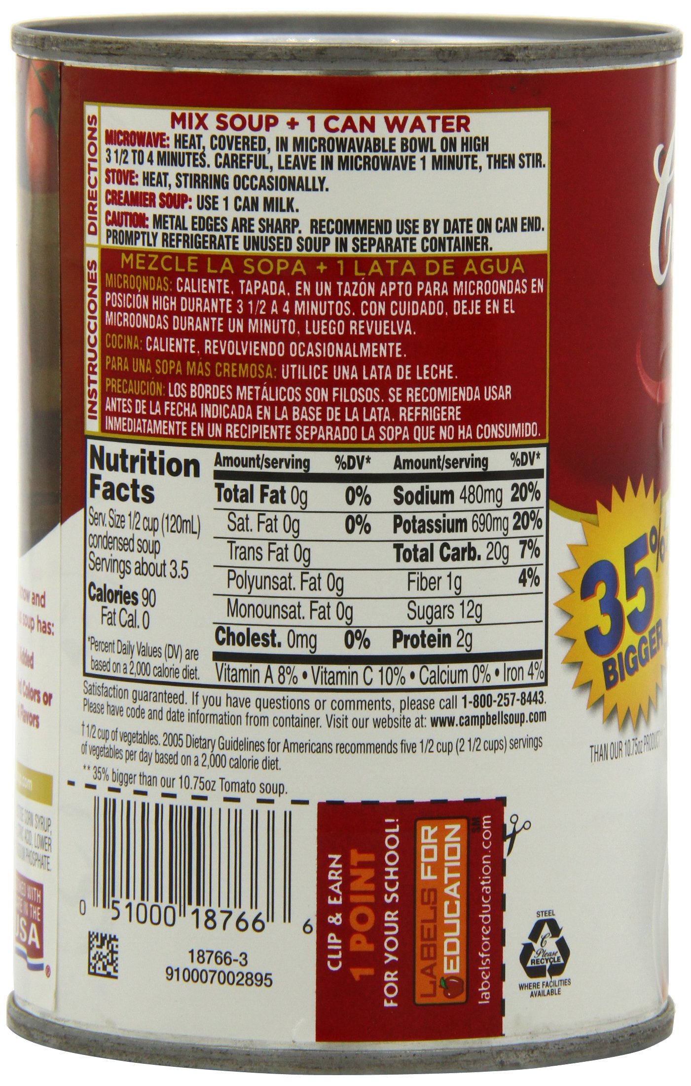 Campbells Tomato Soup Nutrition Label Campbells Tomato Soup Nutrition Label