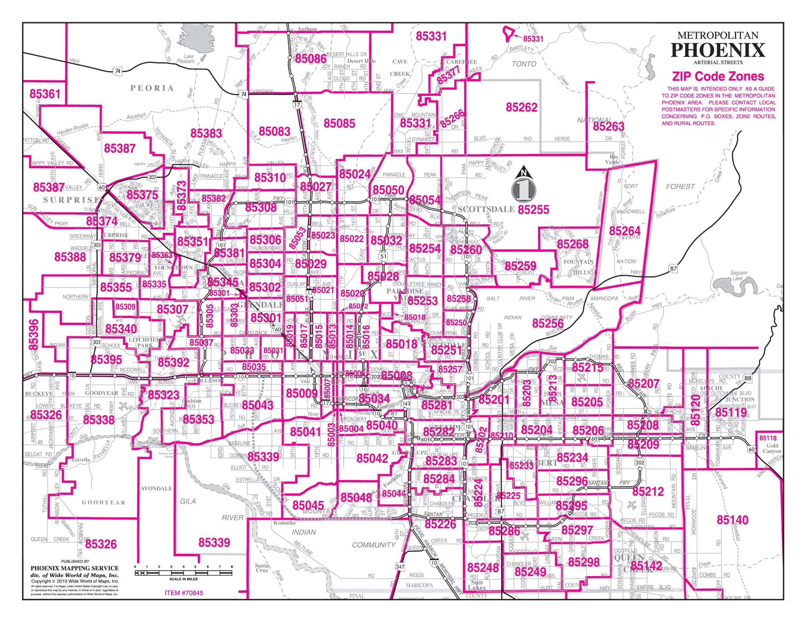 North Phoenix Map Zip Code North Phoenix Map Zip Code