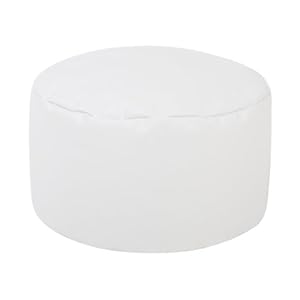 Round Footstool WHITE - Bean Bag Foot Rest: Amazon.co.uk: Kitchen & Home