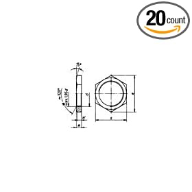 (20pcs) Metric DIN 80705 M24X1.5 Thin Conduit Panel Nut, Steel, Zinc 14 ...