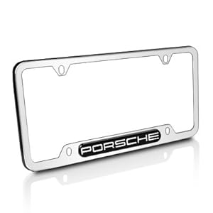 Amazon.com: Porsche Brushed Stainless Steel License Plate Frame ...