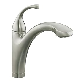 KOHLER K-10433-VS Forte Single Control Pullout Kitchen Sink Faucet with ...