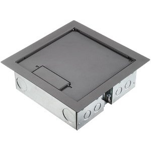Hubbell AFB401BK Access Floor Box and Cover, 4 Gang, Shallow, Black ...