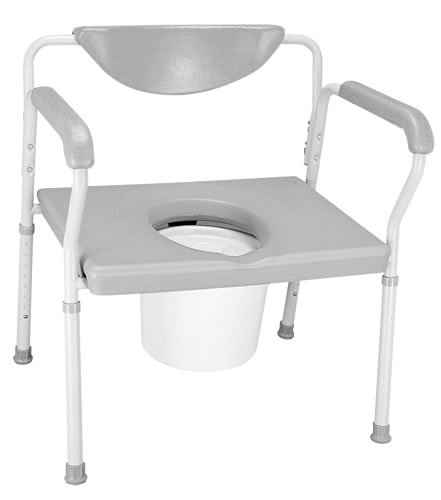 Commode - Deluxe extra wide, heavy duty steel adjustable blow molded ...