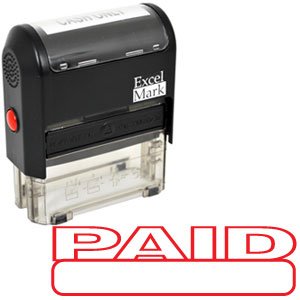 Amazon.com : PAID Self Inking Rubber Stamp - Red Ink (42A1539WEB-R ...