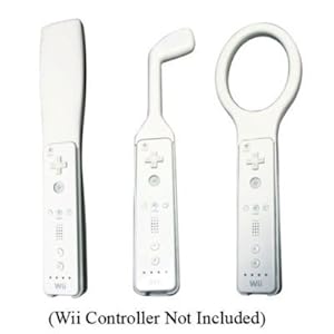 Amazon.com: Sport Pack for Nintendo Wii Remote - Golf club, Tennis ...