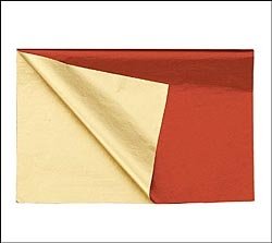 DOUBLE SIDED METALLIC TISSUE PAPER - GOLD-RED DOUBLE SIDED TISSUE 20 ...