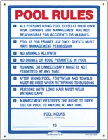 Onlinepoolshop.com : Pentair R230200 California Pool Rules Pool Sign