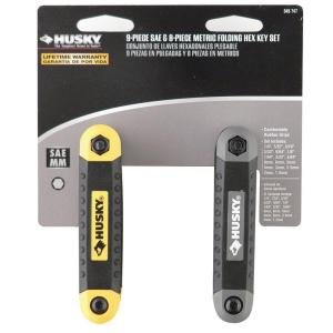 Husky Folding Hex Key Combo Set SAE and Metric - Husky Allen Wrench Set ...