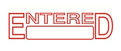 BBloop Stamp "ENTERED" Self-Inking. Rectangular. Laser Engraved. RED ...