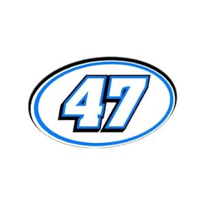 Amazon.com: 47 Number Jersey Racing - Blue - Window Bumper Sticker ...