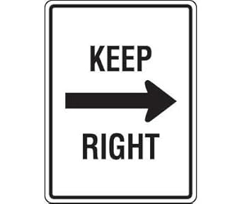 Traffic Directional Sign - Keep Right w/ Arrow Graphic REFLECTIVE ...
