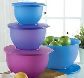 Amazon.com - Tupperware Three Pc Impressions Bowl Set. New Colors ...