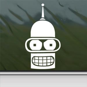 Amazon.com: Futurama White Sticker Decal Bender White Car Window Wall ...