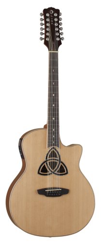 Luna Trinity 12 String Acoustic Electric Guitar Cutaway Natural ...