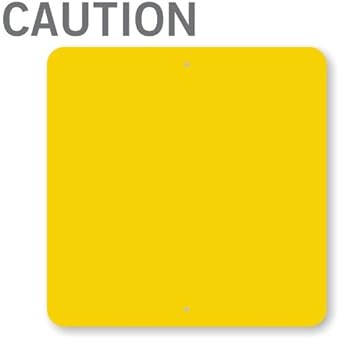 Caution - Plain Square Yellow Color, Diamond Grade Reflective Sign, 80 ...
